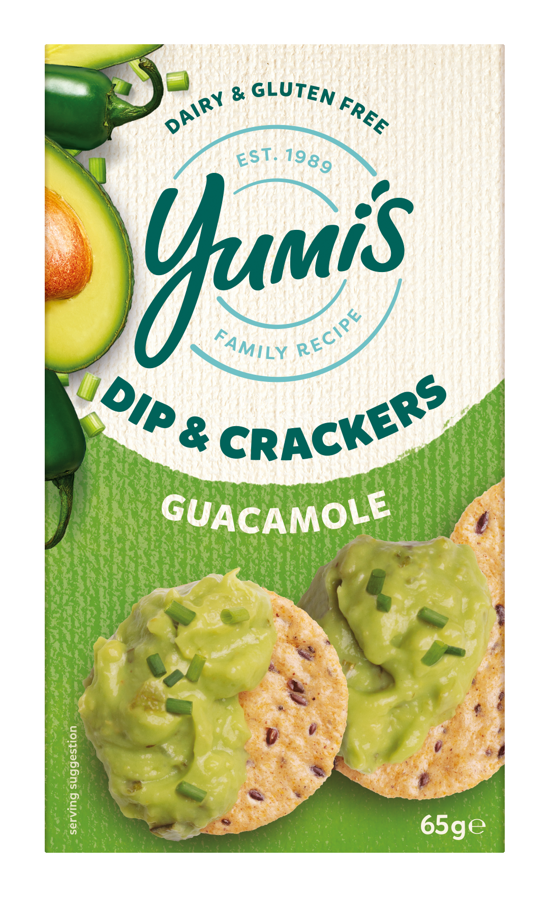 YUMI DIP & CRACKER GUAC 65g 8C Yumi's Guacamole - Royal Foods Retail ...