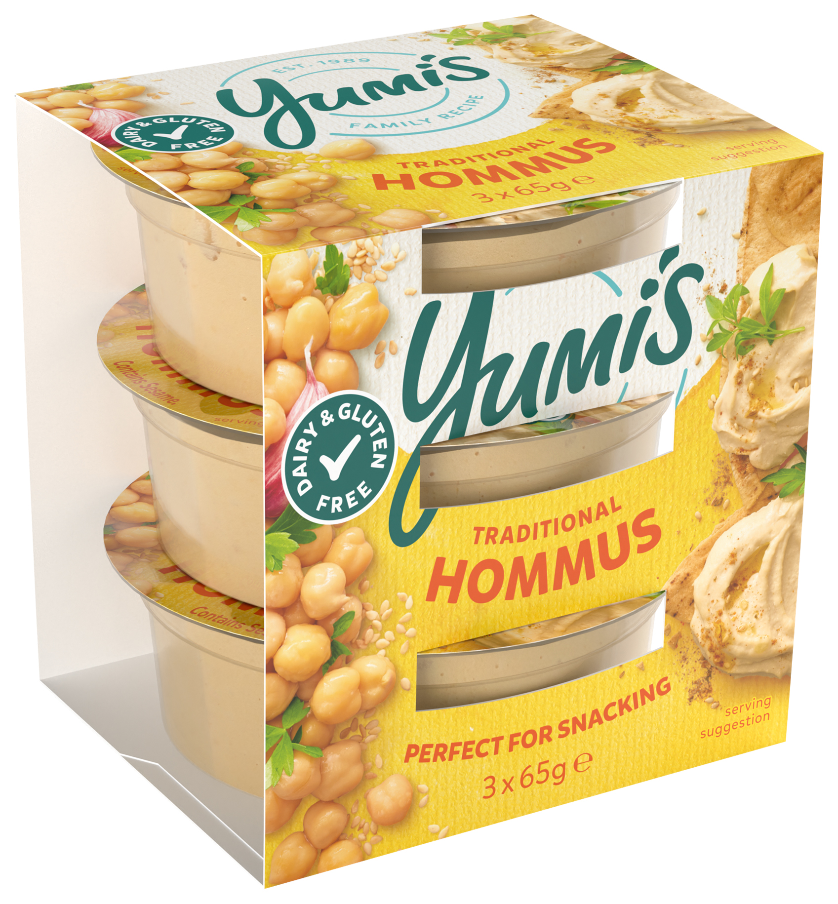 YUMI SNACK HOMM 3PK 65G 12C Snacking Pack Hommus - Royal Foods Retail ...