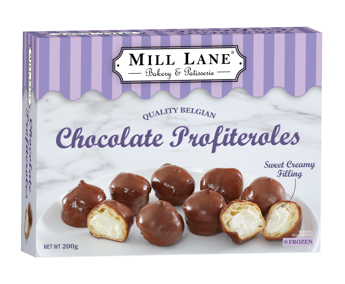 *MILL PROFITEROLES 200g 8C Mill Lane 12pk Choc Enrobed - Royal Foods ...