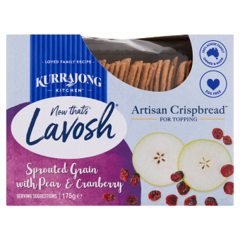 *KURR ART PEAR CRAN 175G 6C Kurranjon Cranberry Crispbread - Royal ...