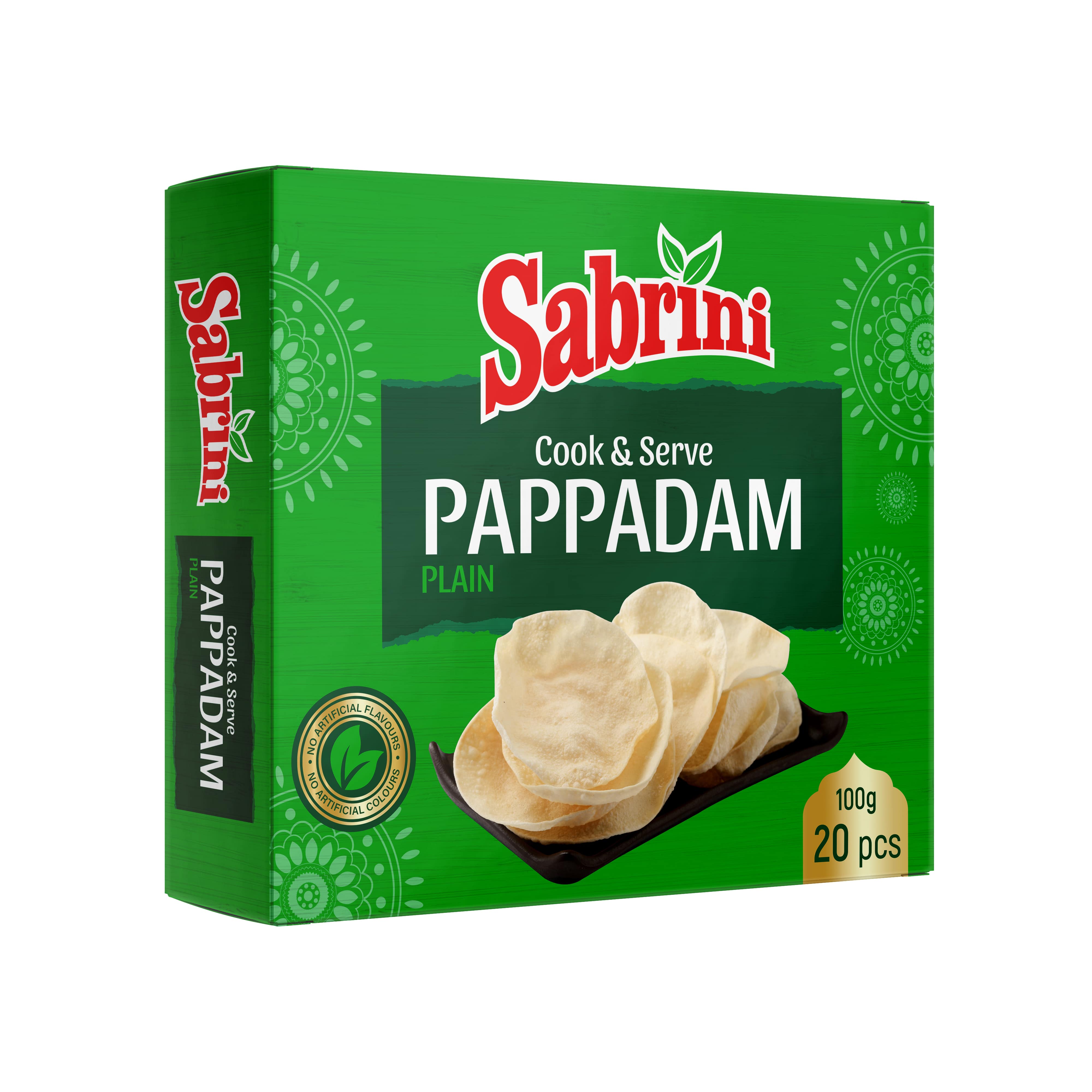 SABRINI PAPPADUMS 100g 12C - Royal Foods Retail - Royal Foods Retail